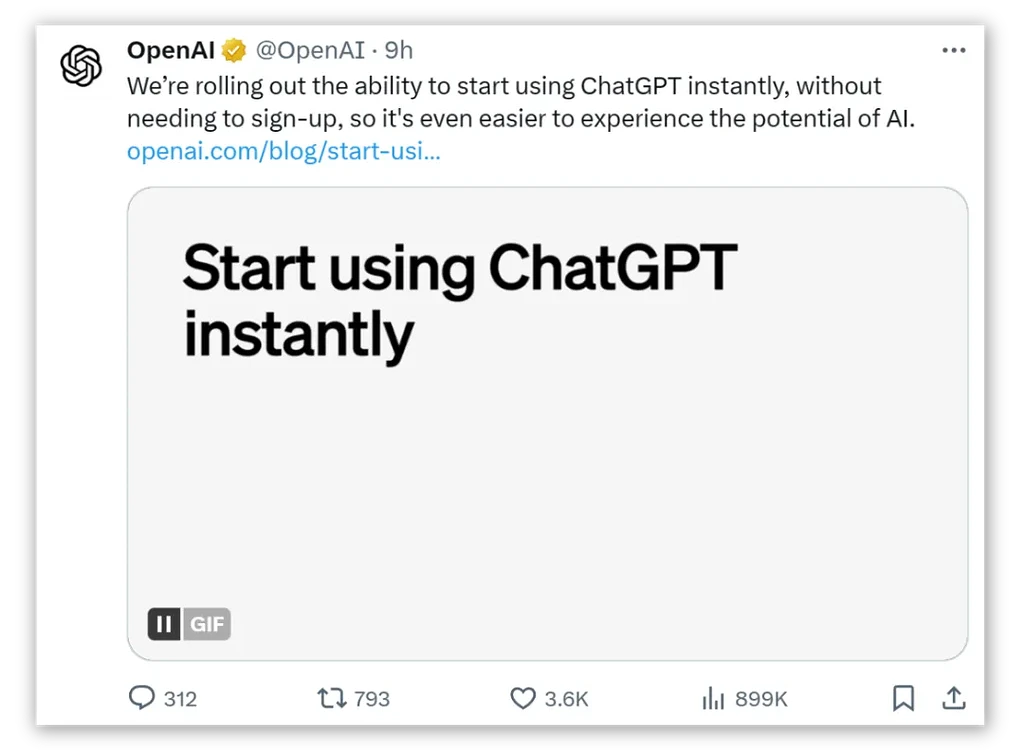 OpenAI允许用户免注册使用ChatGPT，但最新版GPT-4仍需付费 - 好书推荐 - 冷月清谈