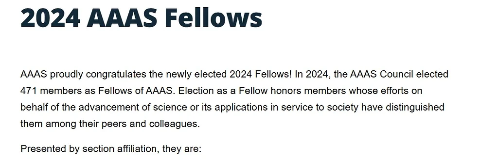 2024 AAAS Fellow 名单公布：华人学者刘威、田英利、熊莉入选 - AI资讯 - 冷月清谈