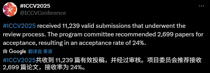 ICCV 2025 论文接收结果公布：投稿量激增，录取率稳定在24% - AI资讯 - 冷月清谈
