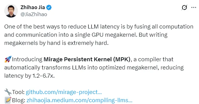 MPK：用巨型内核编译LLM，CMU等机构实现推理延迟大幅降低 - AI资讯 - 冷月清谈